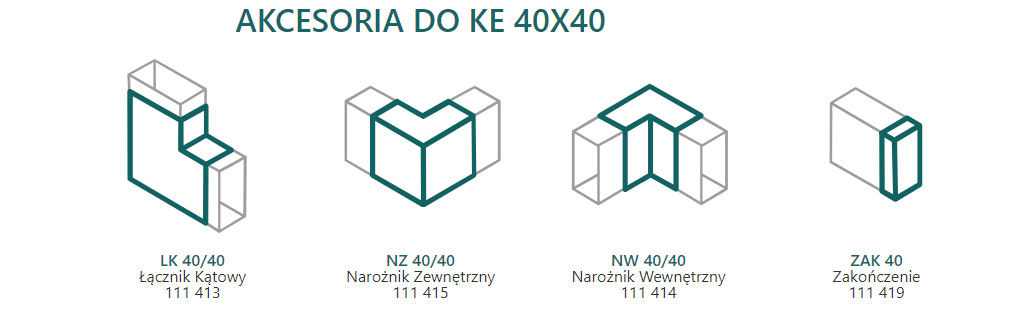 Kanał elektroinstalacyjny KE 40/40, 2m, AKS Zielonka